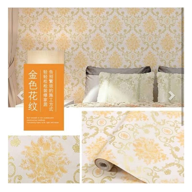 Jual Wallpaper stiker dinding motif Batik Tai Kuning | Shopee Indonesia