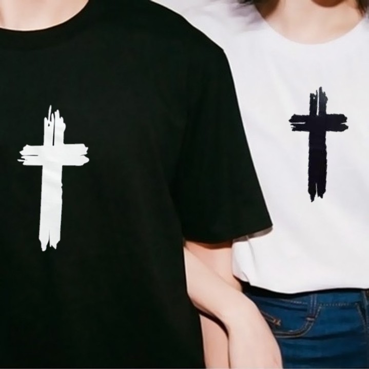 Jual KAOS COUPLE JUMBO SALIB POLOS M L XL / BAJU PASANGAN BIG SIZE ...