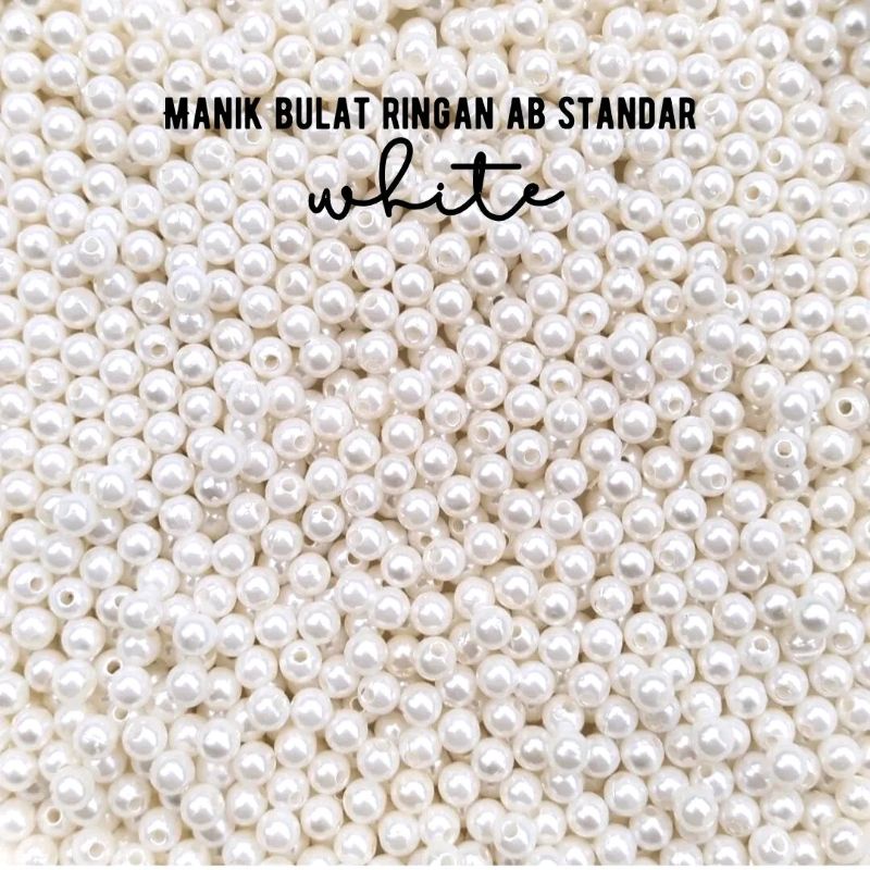 Jual 10g Manik Bulat Mutiara Manik Pearl Ringan Broken white ab dan ...