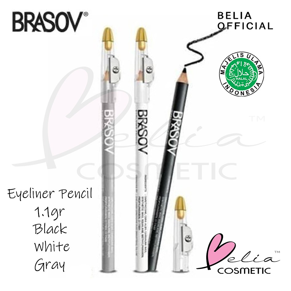 Jual BELIA BRASOV Eyeliner Pencil Pensil 1.1 g Halal Waterproof ...