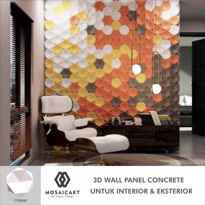Jual Dekorasi Dinding 3D Wall Panel - Citrine (Bisa Custom Warna ...