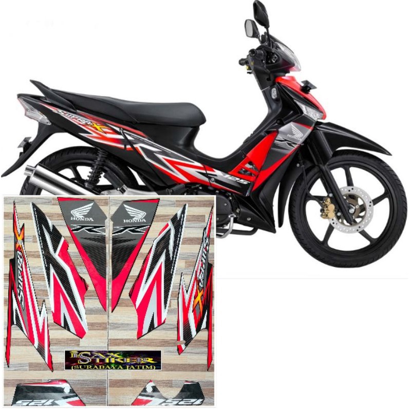 Jual striping original Honda Supra X 125 R cw merah hitam tahun 2012 ...