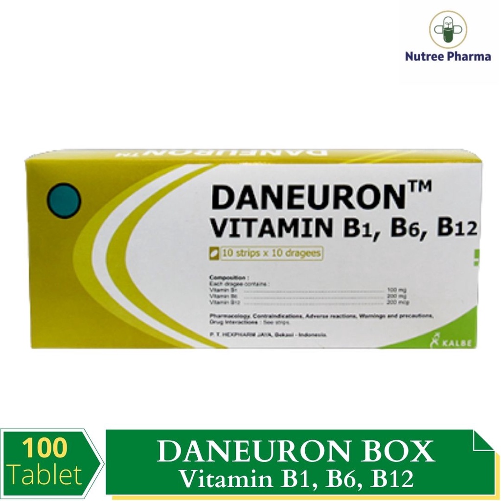Jual Daneuron Vitamin B1, B6, B12 Box Isi 100 Tablet | Shopee Indonesia