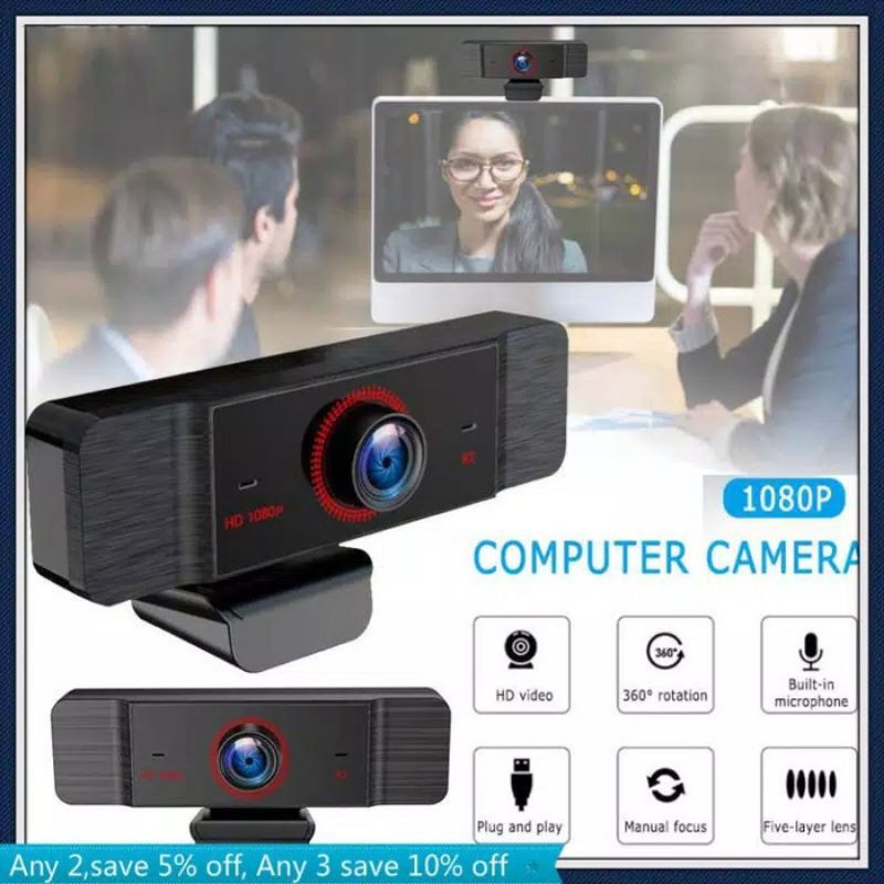 Jual Webcam Full HD 1080P PC Laptop Camera Web Cam Live Streaming Video ...