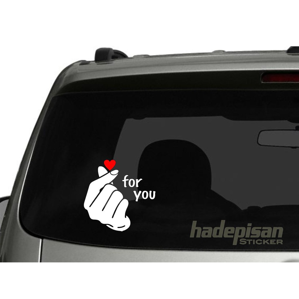 Jual Stiker Cutting Sticker Kaca Mobil Tanda Jari Love Cinta Heart ...