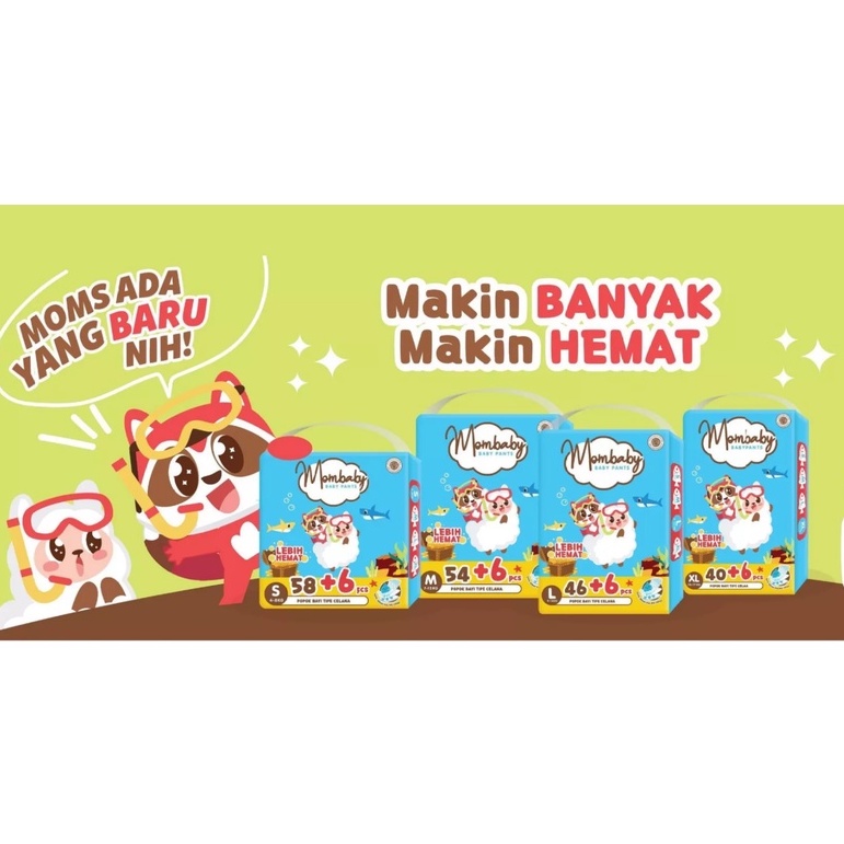 Jual Mombaby Pants S54+6 / M50+6 / L42+6 / XL36+6 / XXL32+6 | Shopee Indonesia