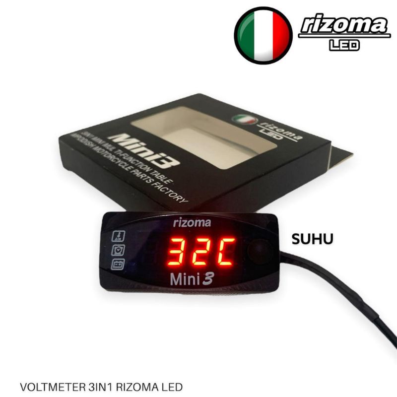 Jual Rizoma Led Racing - Voltmeter Rizoma Racing 3in1 Volt Meter Digital Suhu Dan Jam Motor ...