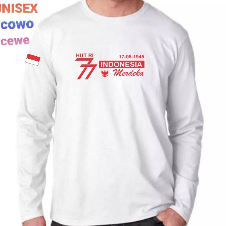 Jual YUK BELI kaos keren / kaos distro Lengan panjang HUT RI 77 KEMERDEKAAN INDONESIA / KAOS ...