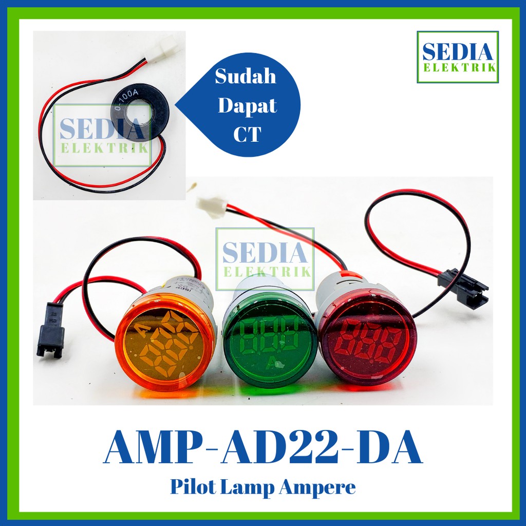 Jual Pilot Lamp LED with Ampere Meter Indikator Digital | Shopee Indonesia
