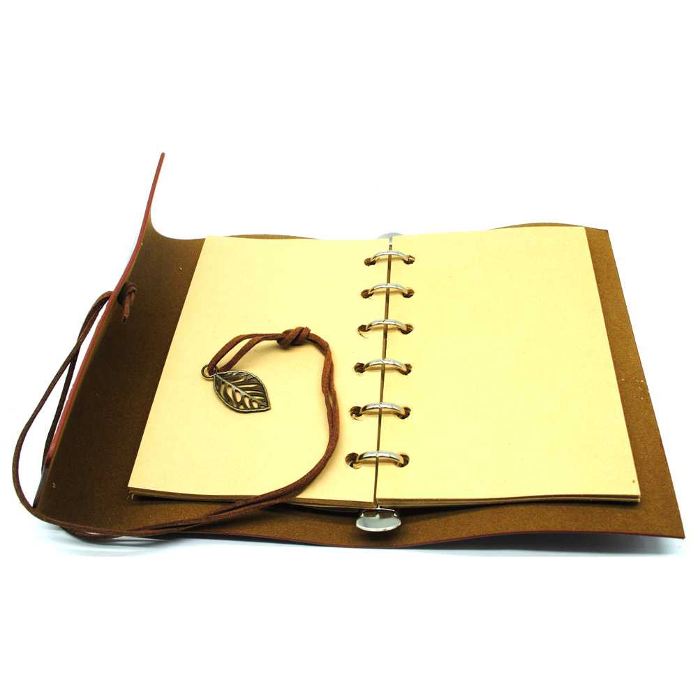 Jual PHANTACI Buku Catatan Binder Kulit Retro Leaf Kertas B7 | Shopee ...