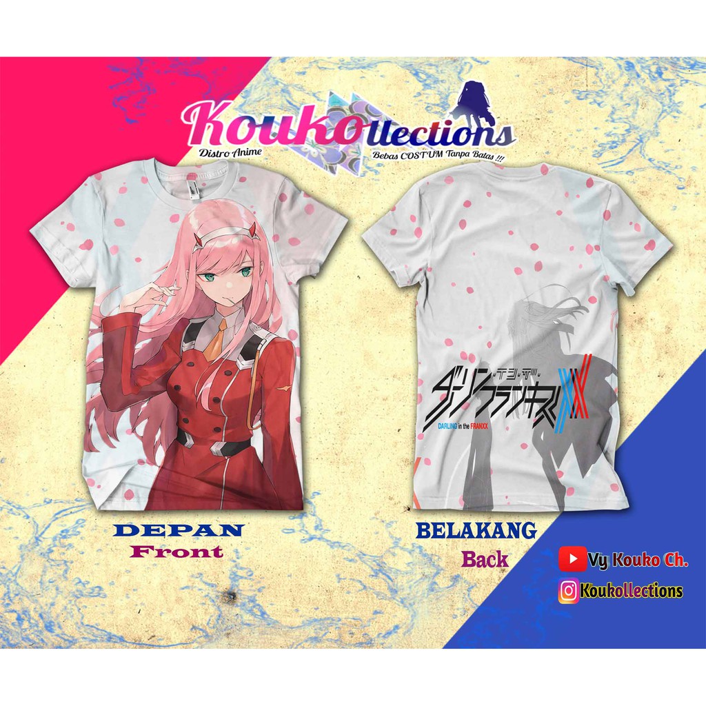 Jual Kaos Anime Fullprint Zero Two -pakaian pria dan wanita ,BAJU ANIME ...