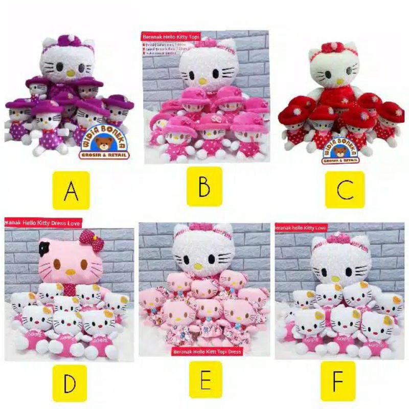 Jual Boneka Hello Kitty (1 Jumbo + 8 Mini) | Shopee Indonesia