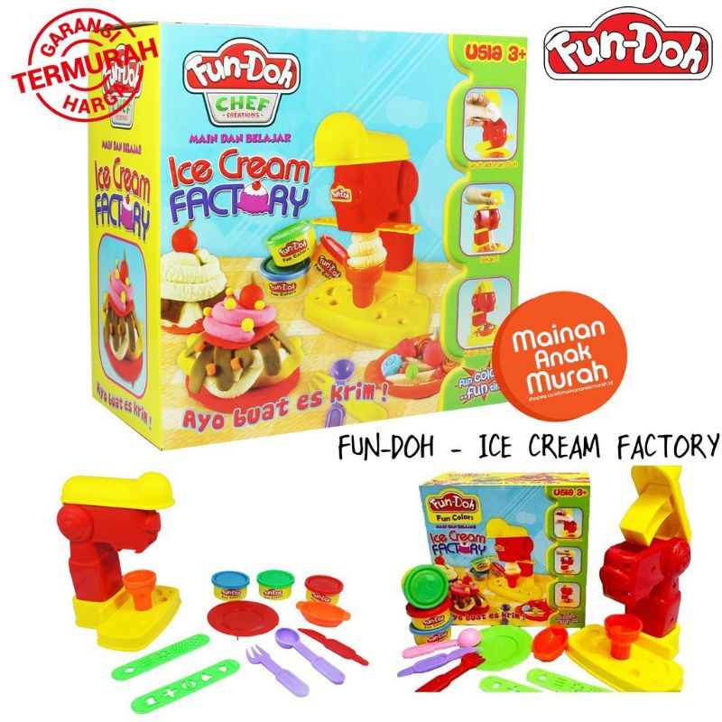 Jual Ice Cream Factory, Fun Doh Es Krim, Play Doh Es Krim | Shopee ...