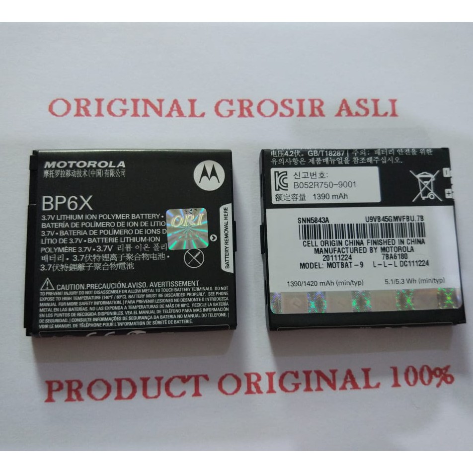 Jual Baterai battery batere MOTOROLA BP6X Original100% | Shopee Indonesia