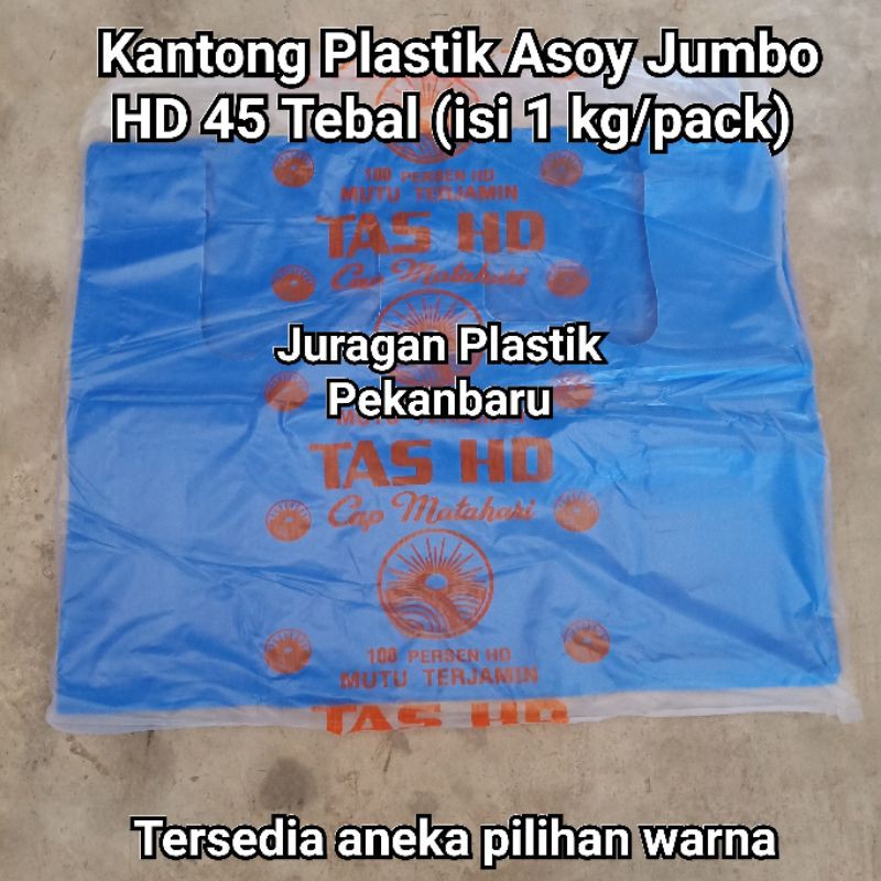 Jual ( ISI 1 KG TEBAL ) Kantong Plastik Kresek Jumbo Warna HD 45 cm ...