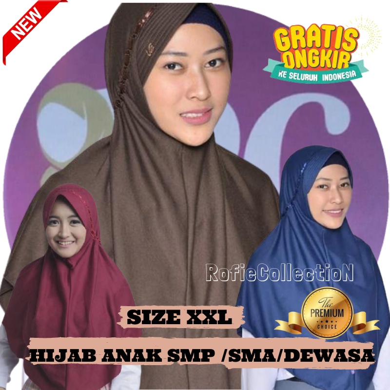Jual [UKURAN XXL] KERUDUNG SEKOLAH ANAK SMP SMA UKURAN JUMBO / HIJAB ...