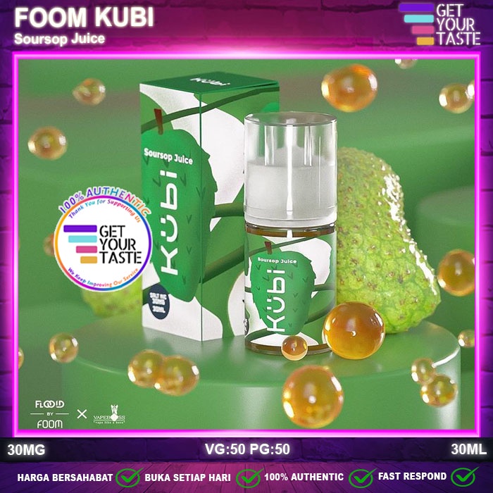 Jual Liquid Foom Kubi Soursop Juice Salt Nic 30ML by Foom Lab x Vapeboss | Shopee Indonesia