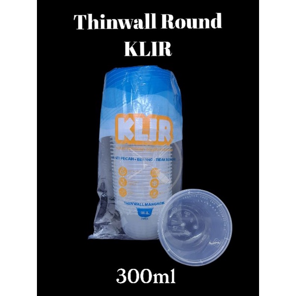 Jual Thinwall KLIR Round 300ml / Mangkok / Food Container Bulat 1 roll ...