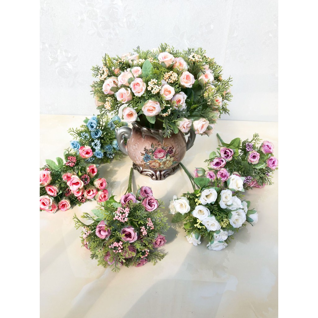 Jual Bunga Mawar Mini Gradasi Tanaman Artificial Rose AF19 Properti ...