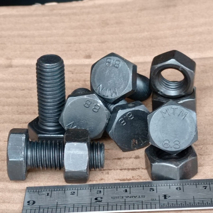 Jual BAUT BAJA M12 X 30 HTB GRADE 8.8 M12X30 FULL DRAT KUNCI 19 PANJANG 3CM 3 CM 30MM PITCH 1.75 ...