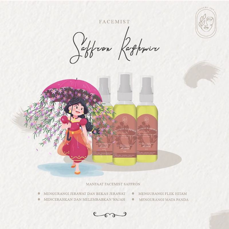 Jual Phoebe Saffron Kashmir+Zam Zam Water 100ml (FREE GIFT) | Shopee Indonesia