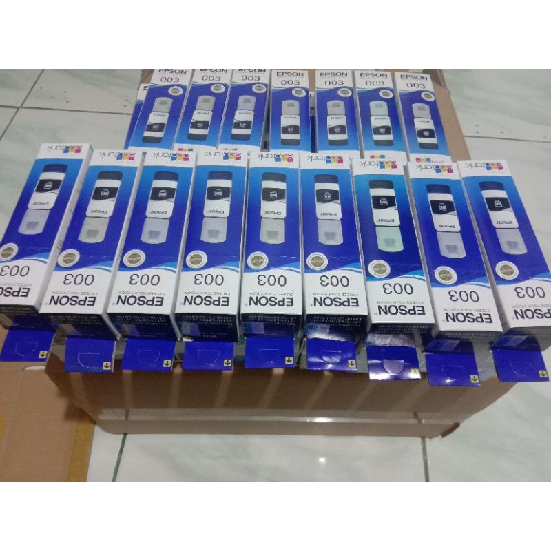 Jual paket satu dus Tinta Epson 003 (BCMY) isi 60 pcs, L1110/L3101/L3110/L3150/L5150 | Shopee ...