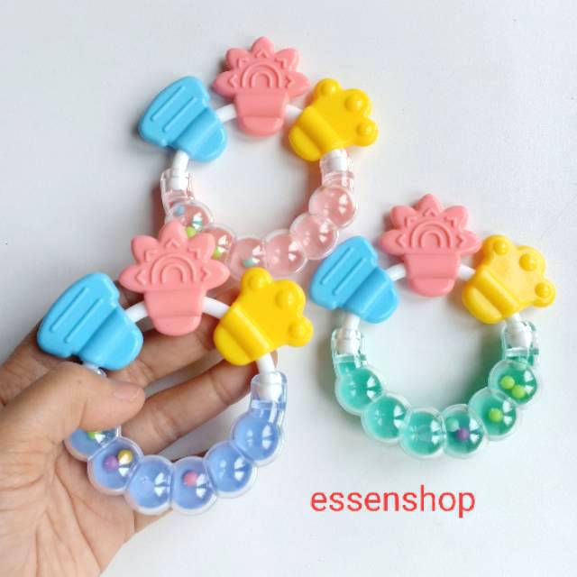 Jual TEETHER RATTLE Mainan kerincingan genggam gigitan bayi bunyi ...