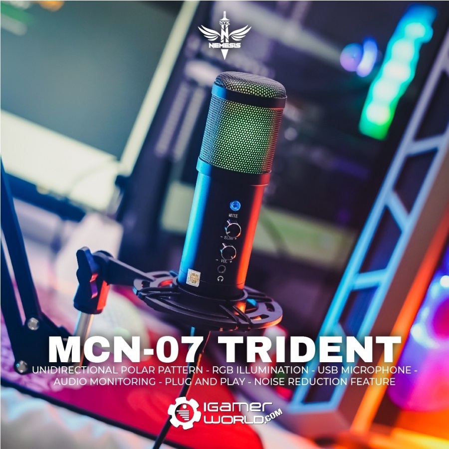 Jual NYK MCN-07 TRIDENT / MCN07 TRIDENT RGB Microphone Condenser ...