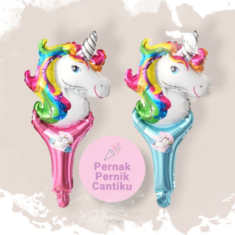 Jual Balon Foil Tongkat Karakter Unicorn / Balon Pentung / Balon ...