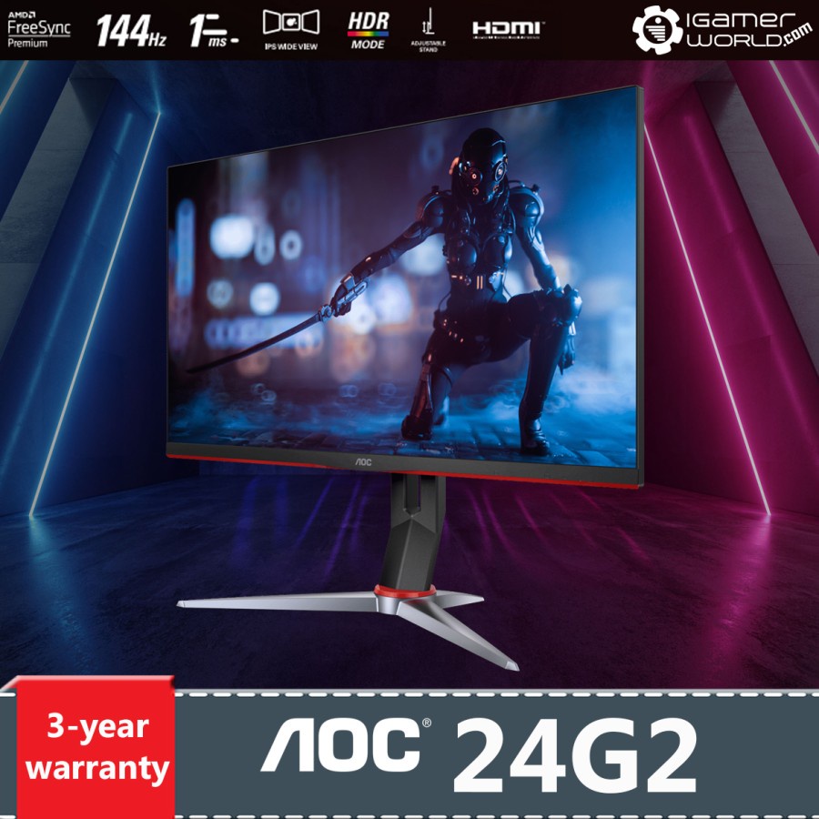 Jual AOC 24G2 AMD FreeSync 24"/FHD/IPS/144Hz/1ms/HDR Mode Gaming ...