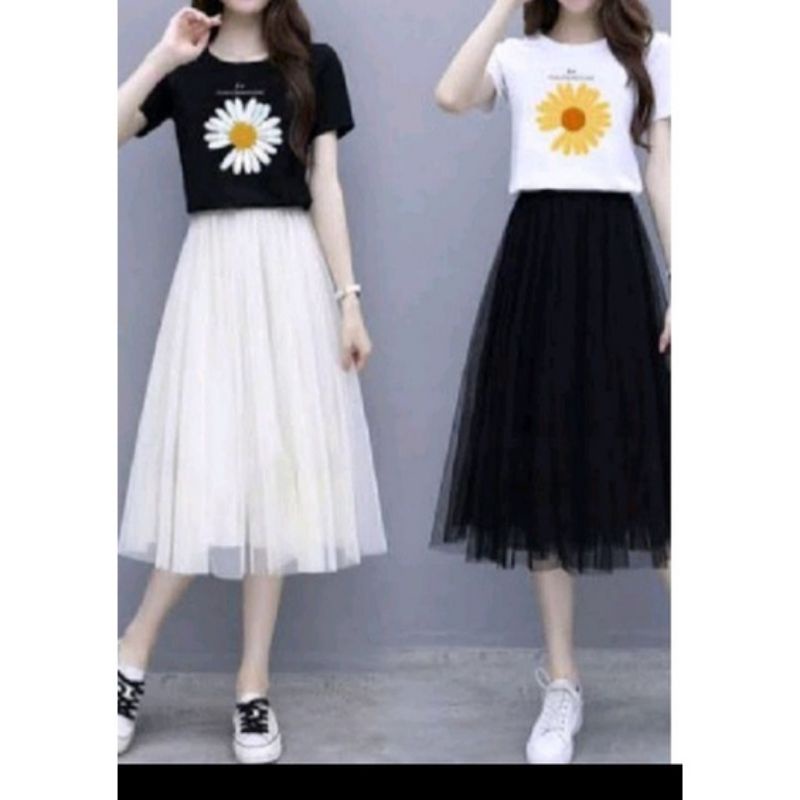 Jual ROK TUTU TILE 2 LAPIS PANJANG 3/4 TOK TUTU MAXI SKIRT IMPORT- ROK ...