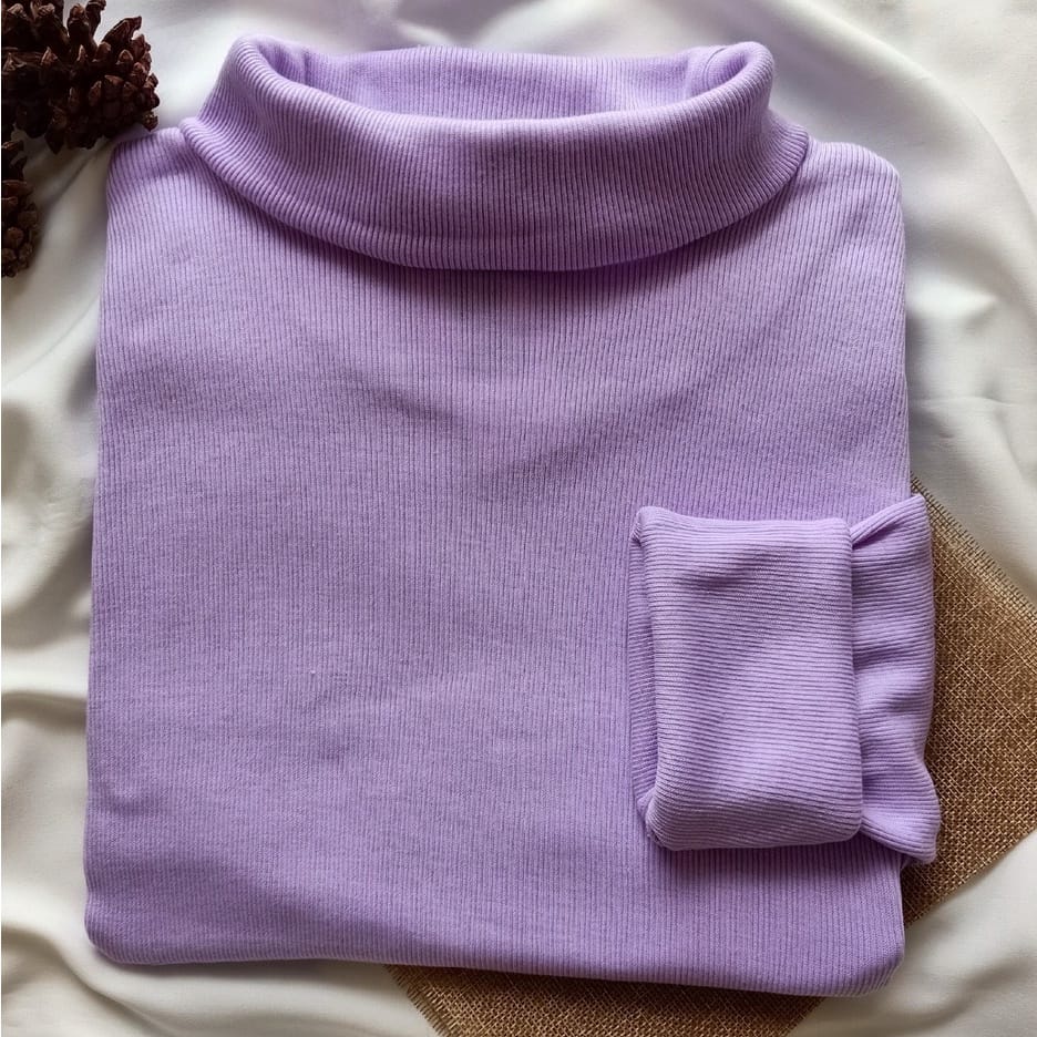 Jual Kaos Turtle Neck Lengan Panjang Bahan RIB Kaos Kerah Tinggi Pria ...