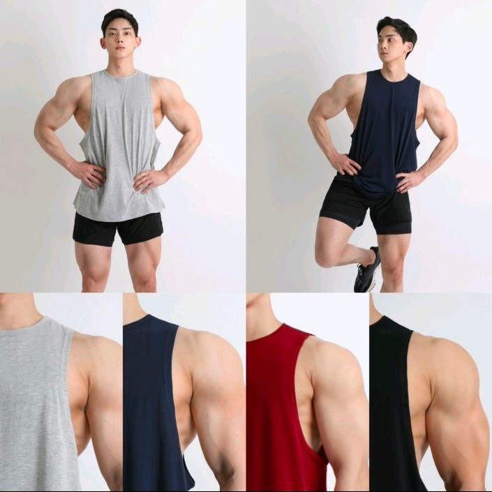 Jual Muscle Tank Top , Singlet Pria Fitnes , Tank Top Low Cut , Tank ...