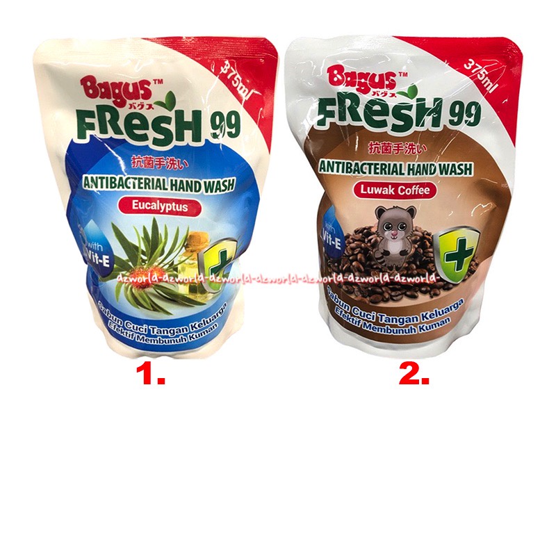 Jual Bagus Fresh 99 Antibacterial Hand Wash 375ml Luwak Coffee ...