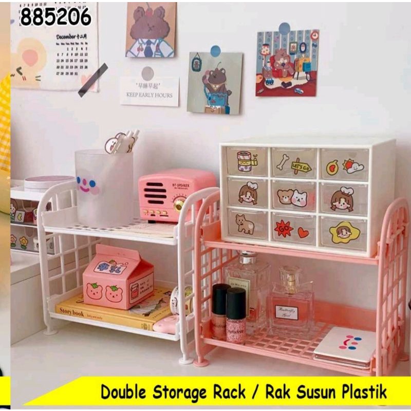 Jual Rak Susun Plastik 2 tingkat minimalis serbaguna | Shopee Indonesia