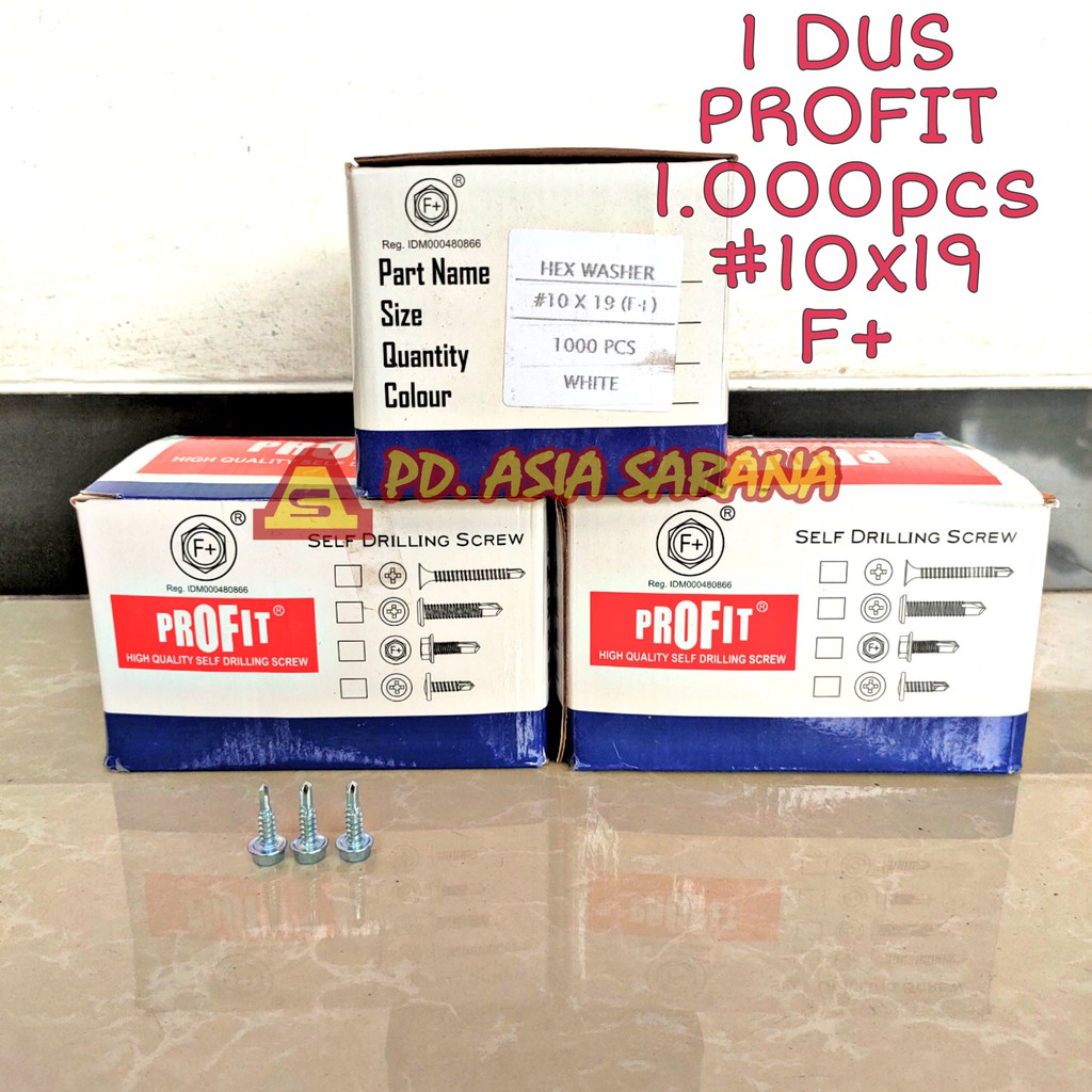 Jual [DUS] Skrup Baja Ringan 10x19 PROFIT Sekrup Paku Baut Screw Putih ...