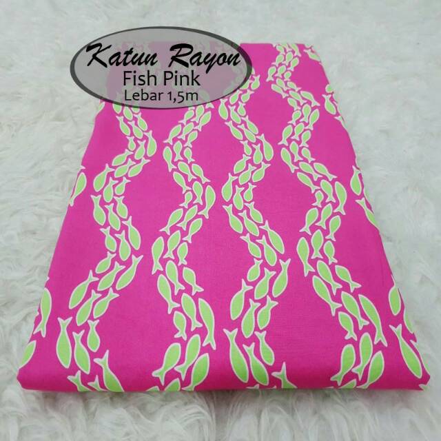 Jual KAIN KATUN RAYON FISH PINK (HARGA PER 0,5 METER) | Shopee Indonesia