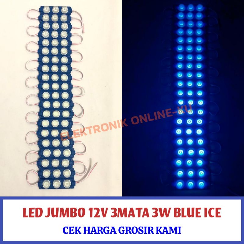 Jual LAMPU LED JUMBO 12V 3MATA 3W BLUE ICE | Shopee Indonesia