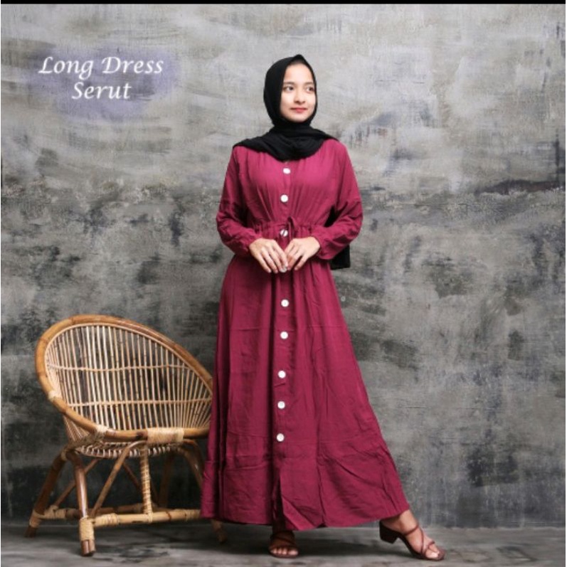 Jual Gamis Pekalongan Gamis Rayon Polos Baju Muslim Tali Serut Gamis ...