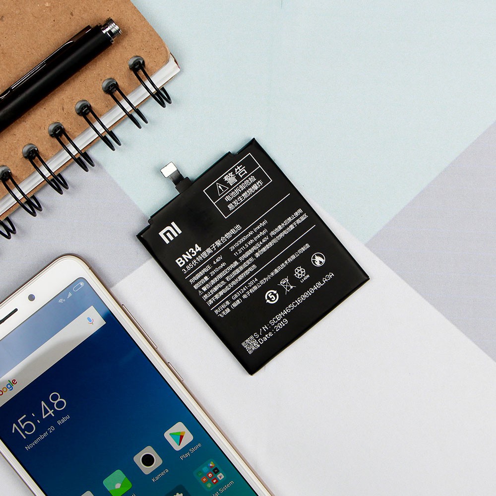 Jual PPL- BATERAI BATTERY ORIGINAL 100 XIAOMI BN34 UNTUK XIAOMI REDMI ...