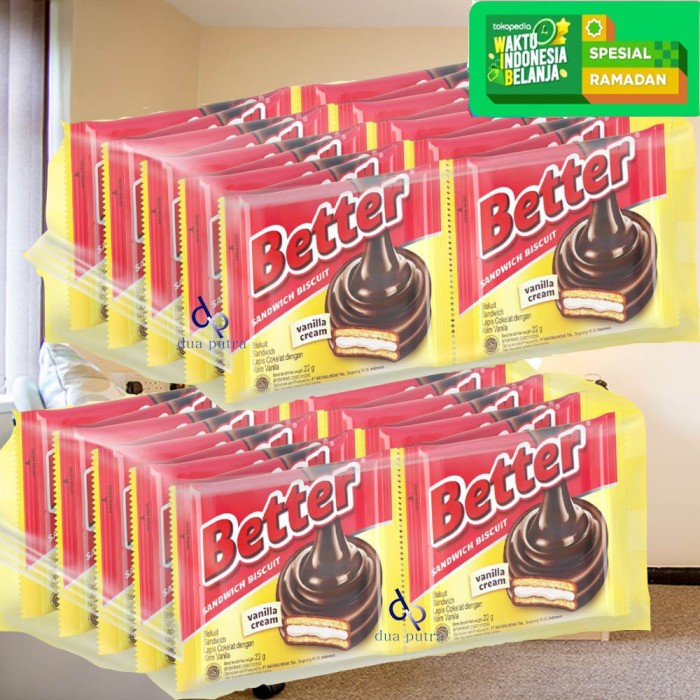 Jual Wafer-Biskuit- 2 Pack Better Vanilla Cream 22Gr X 20 Psc -Biskuit ...