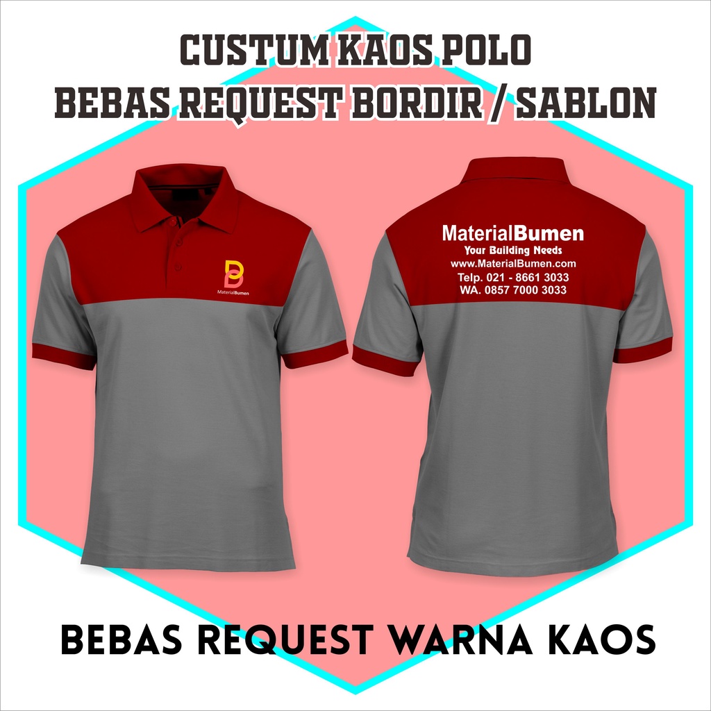 Jual Kaos Polo Kerah Seragam Poloshirt Custom Bisa Request Bordir dan ...