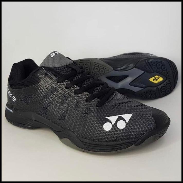 Jual Sepatu Badminton Yonex Power Cushion Aerus 3 Full Black | Shopee ...