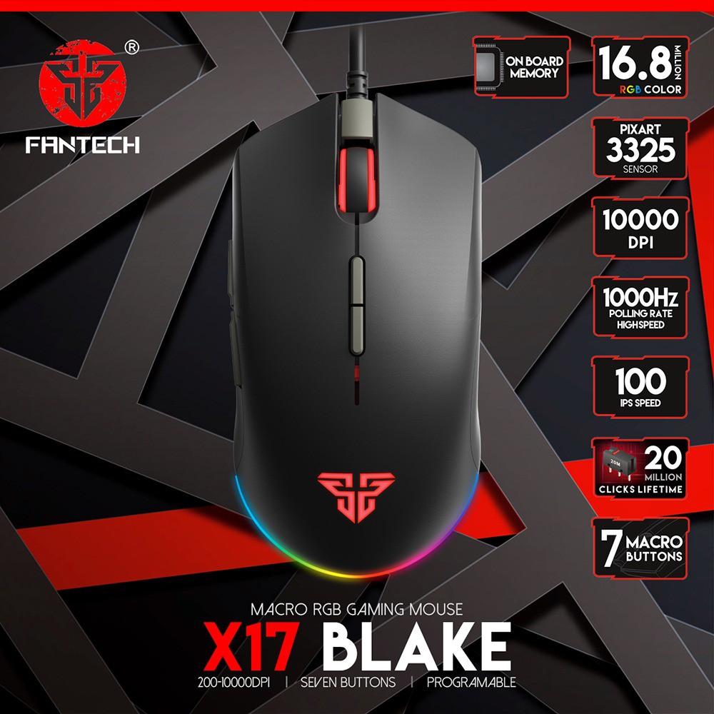 Jual Fantech BLAKE X17 Mouse Gaming RGB - Hitam | Shopee Indonesia