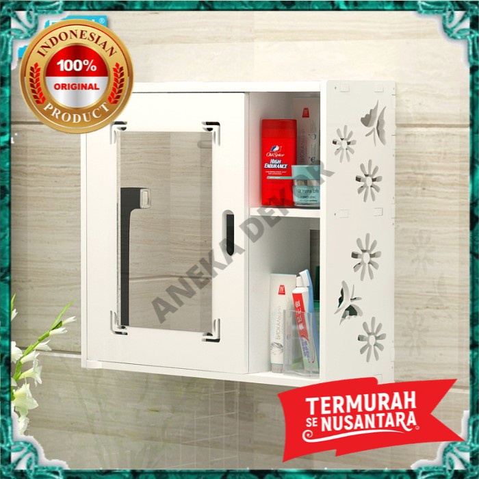 Jual Rak Penyimpanan Sabun Toilet Kamar Mandi WC Cermin Dinding Tembok ...