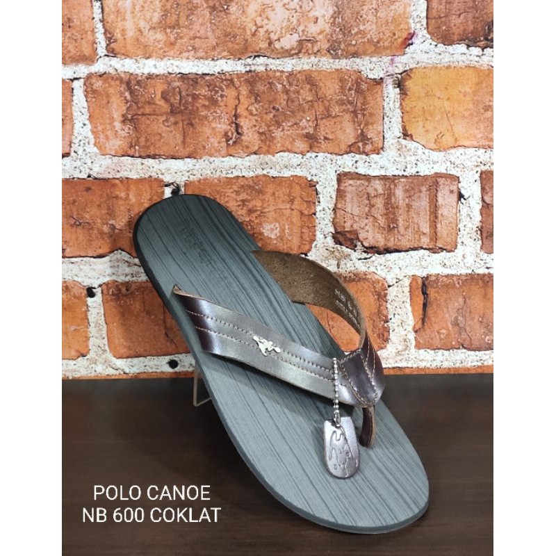 Jual sandal cowok , sandal pria bahan kulit POLO CANOE | Shopee Indonesia