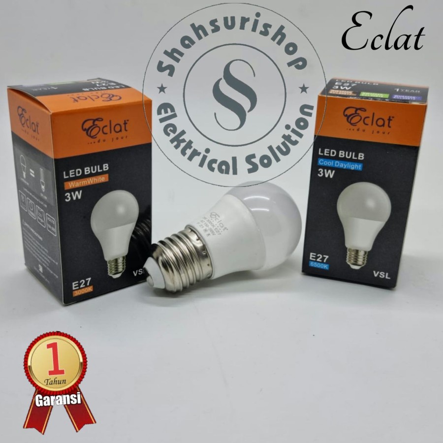 Jual LAMPU MURAH BERGARANSI ECLAT 3W 3 W WATT BULB GARANSI 1TAHUN | Shopee Indonesia