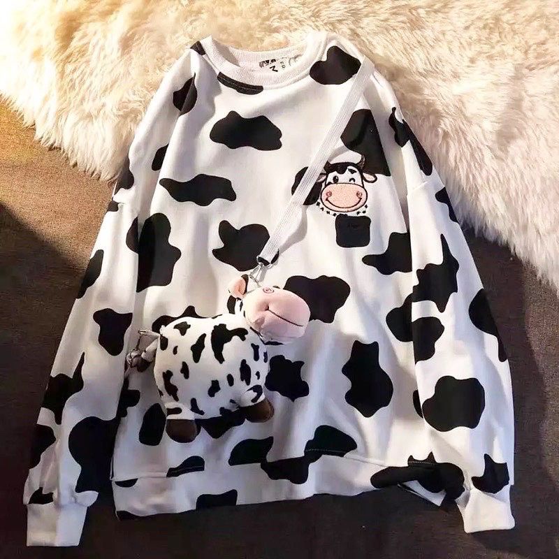 Jual SWEATER MOTIF SAPI LUCU/ MODEL FULL PRINT COW BAHAN BABYTERRY ...