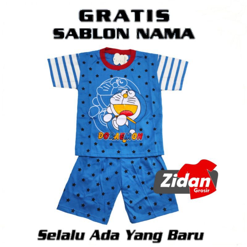 Jual BAJU DORAEMON/KAOS SETELAN ANAK DORAEMON GRATIS NAMA | Shopee ...