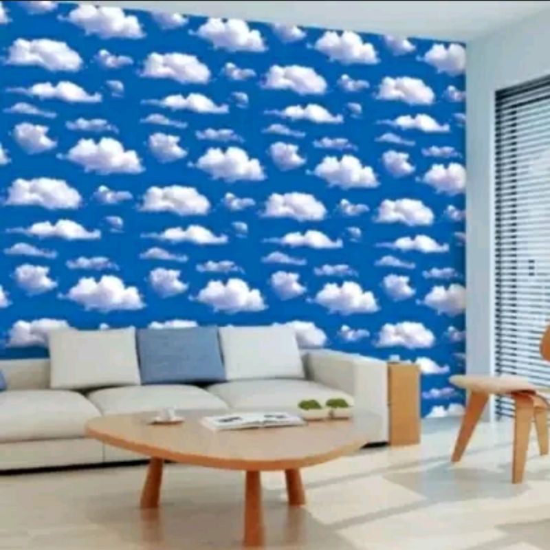 Jual Wallpaper Dinding Awan Biru 8m+ x 45cm | Shopee Indonesia